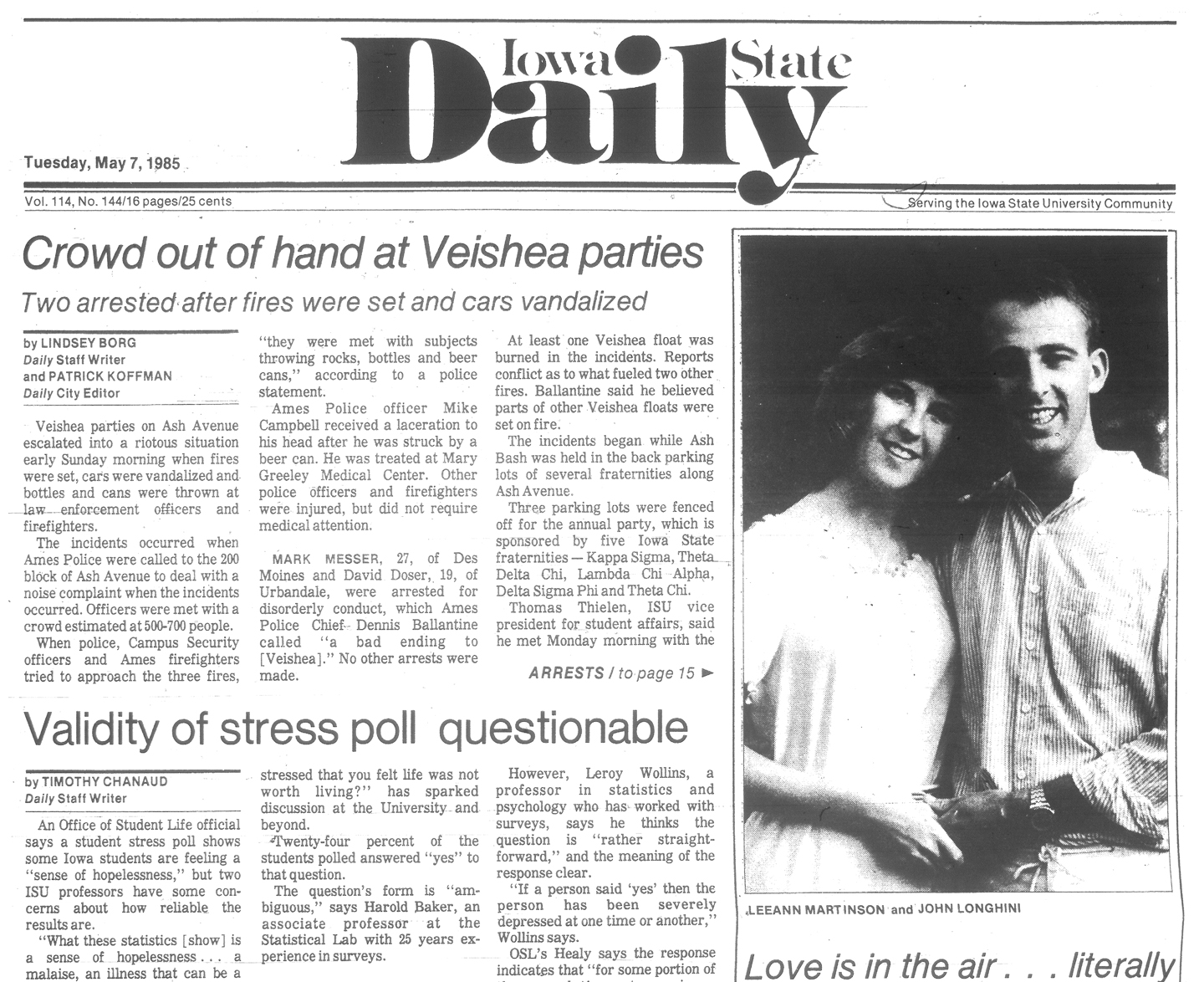 VEISHEA 1985: Crowd out of hand at Veishea parties | The Iowa State ...